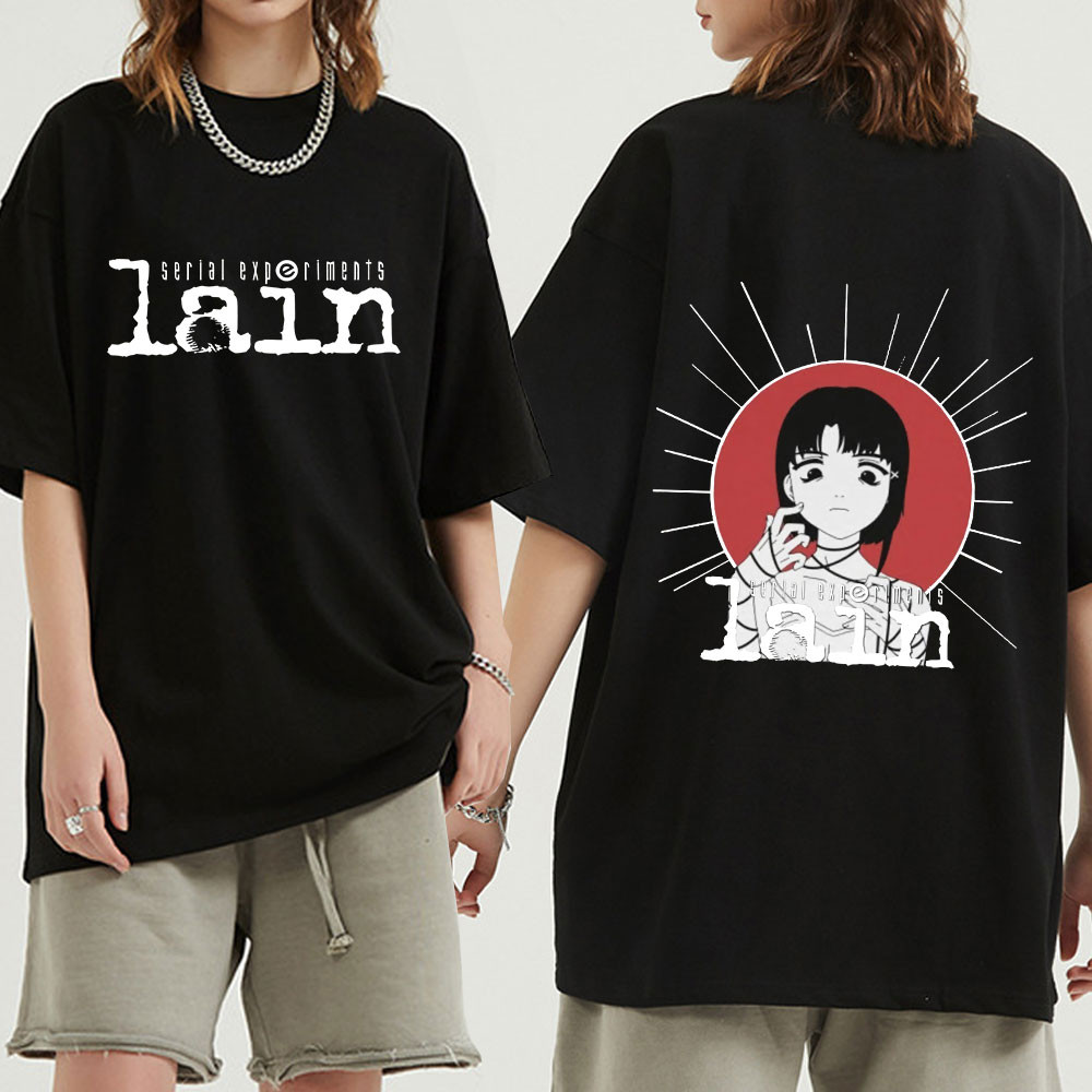 Anime Serial Experiments Lain Tshirt Men Graphic Manga T Shirts Iwakura ...