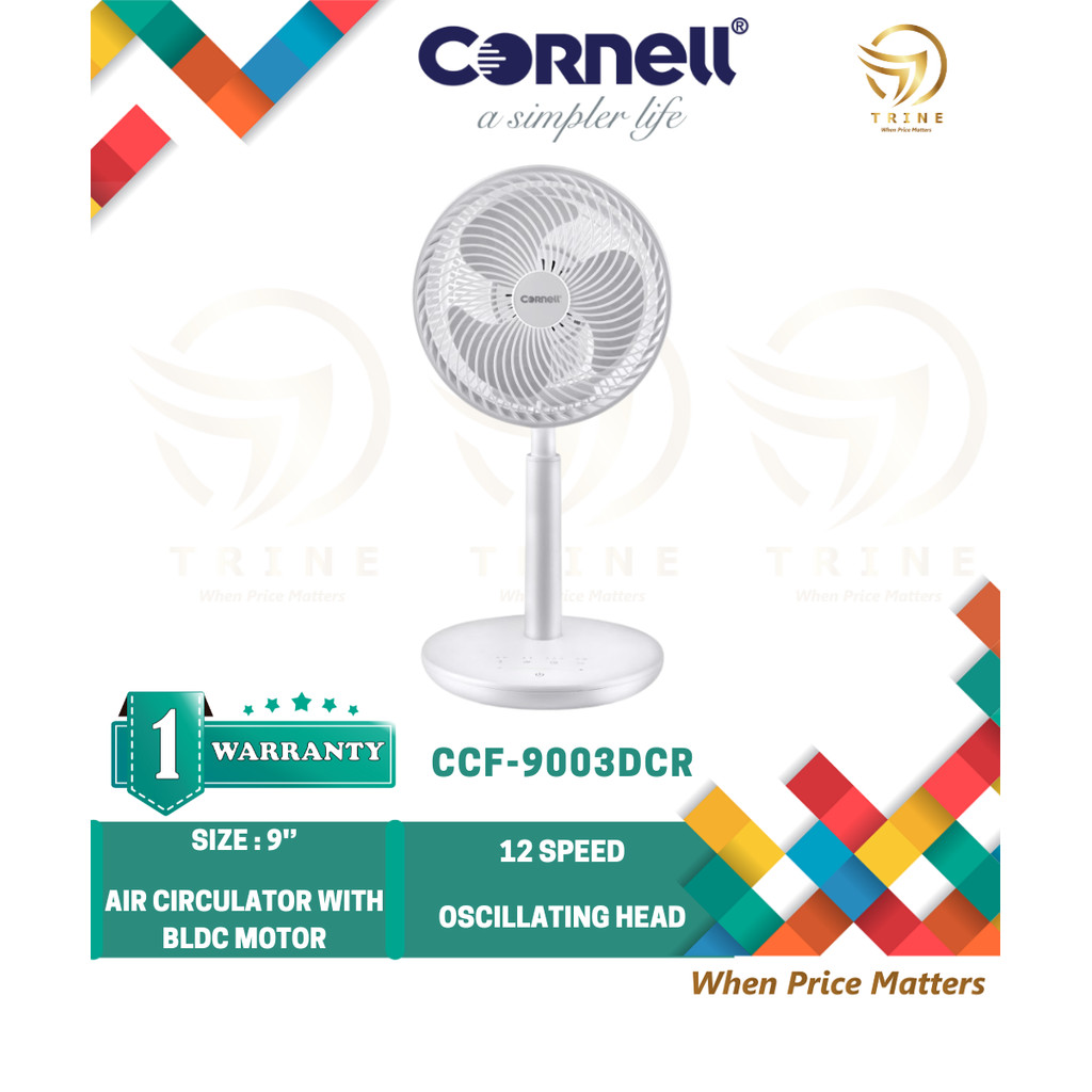 CORNELL 9 INCH SILENT DC MOTOR HIGH WIND SPEED STAND FAN WITH REMOTE CONTROL CCF-9003DCR ...