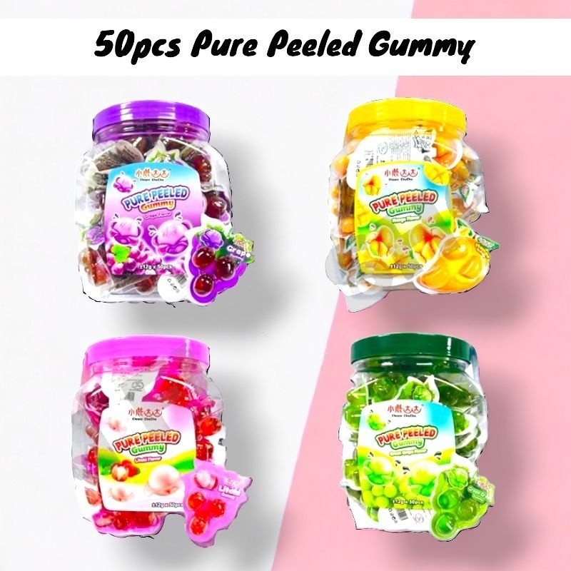 50Pcs Deer DaDa Pure Peeled Gummy Grape/Green Grape/Mango/Lychee Flavor ...