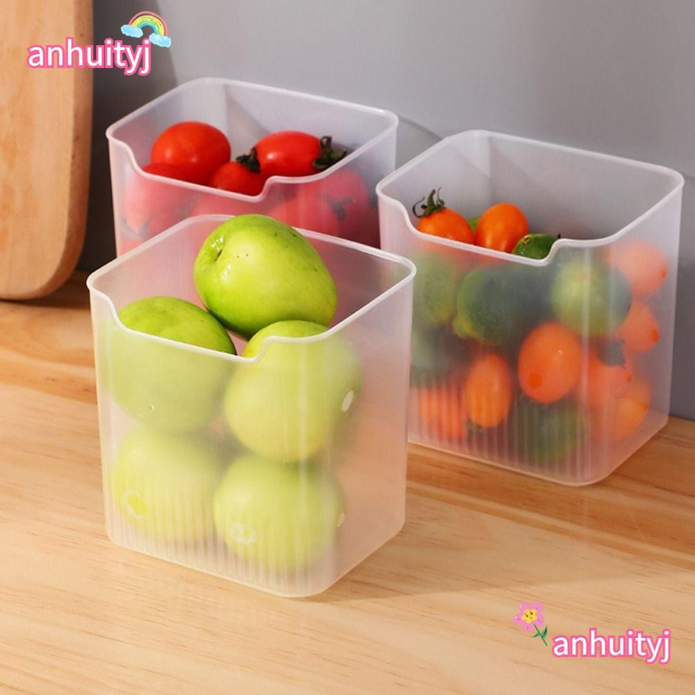 LANJ Refrigerator Organizer Bin, Transparent Plastic Food Fridge ...