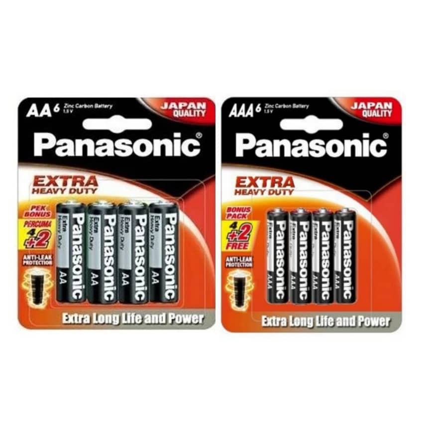 PANASONIC BATTERY [AAA/AA] Extra Heavy Duty [ 4 + 2FREE ] | Shopee Malaysia