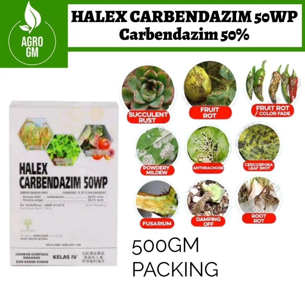 HALEX Carbendazim 50WP 500G Carbendazim 50% Racun Kulat Karah Padi ...