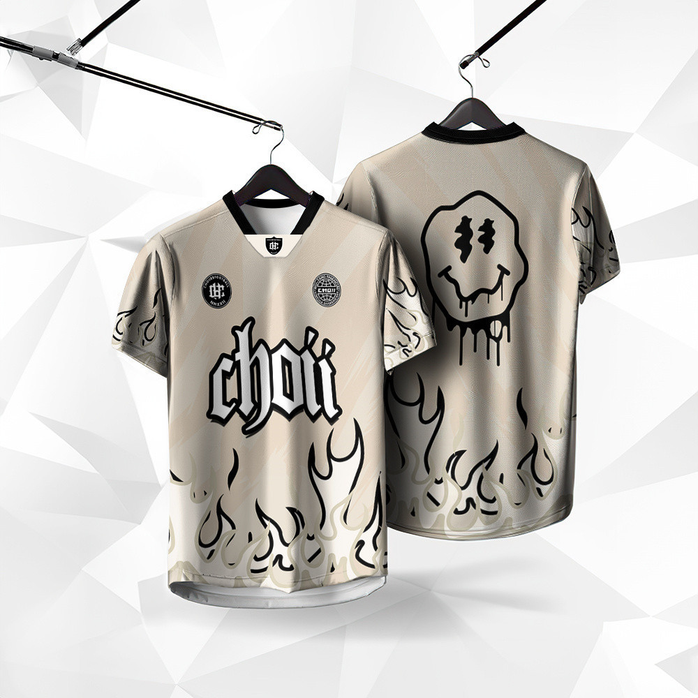 Baju Choii Tshirt Lelaki 3d Flame Smile Graphics Thailand Viral Jersey ...