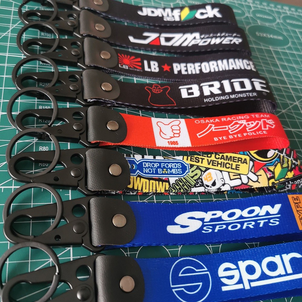 JDM Culture Racing Car Modified Style Wrist Keychain Key Rings Key ...