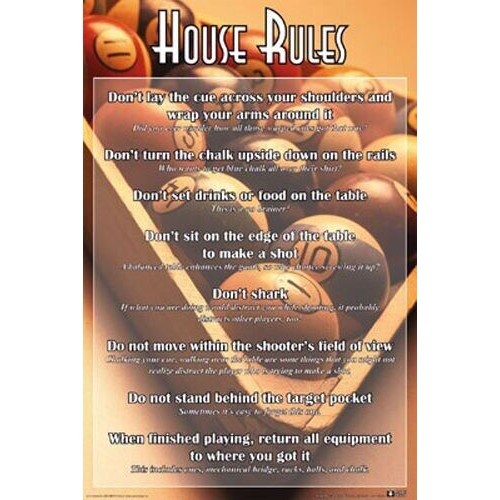 Pool House Rules 8 Ball Snooker Canvas Poster Decorative Painting ...