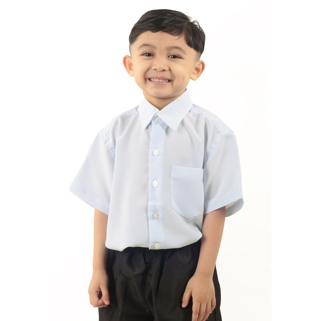 Baju Kemeja Putih Sekolah Rendah Lengan Pendek Kain Licin/Keras (BAJU ...