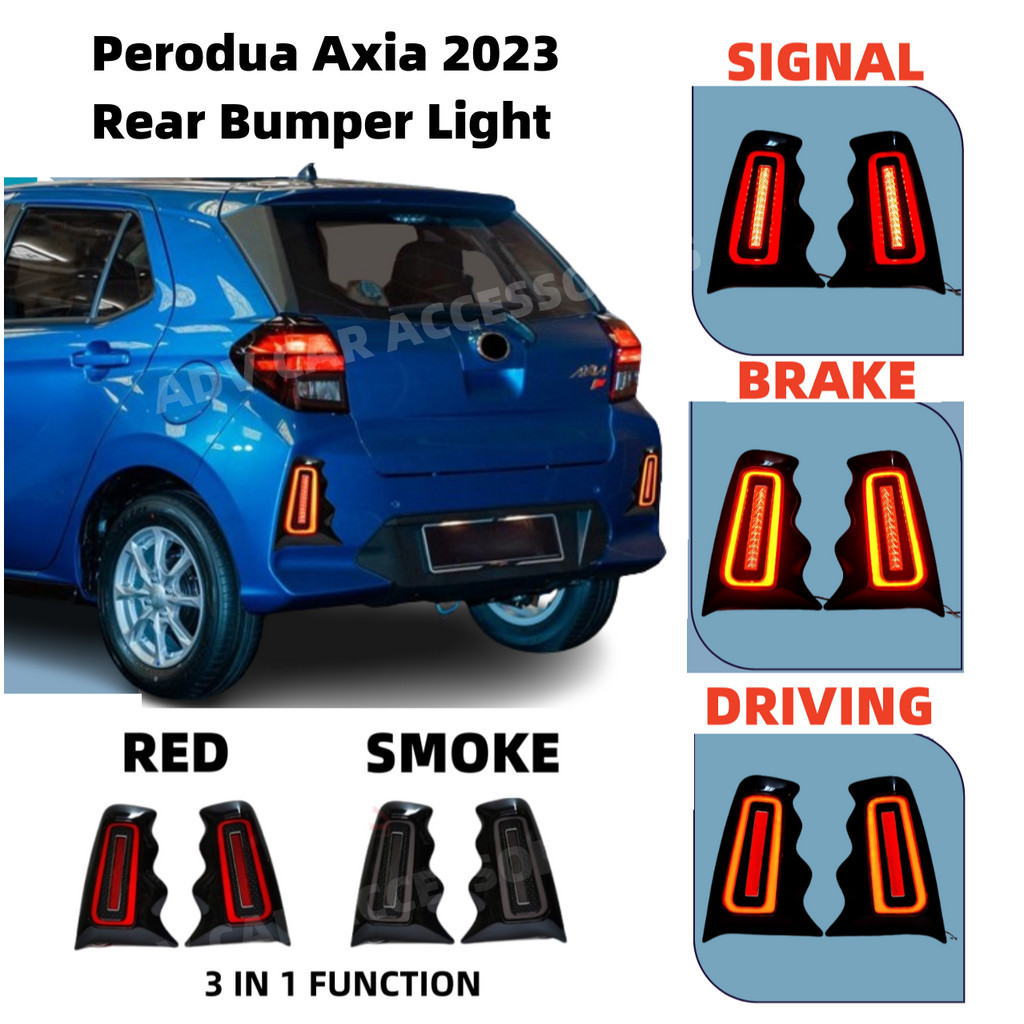 Perodua Axia 2023-2025 Tail Rear Bumper Lights Lamp LED Reflector ...