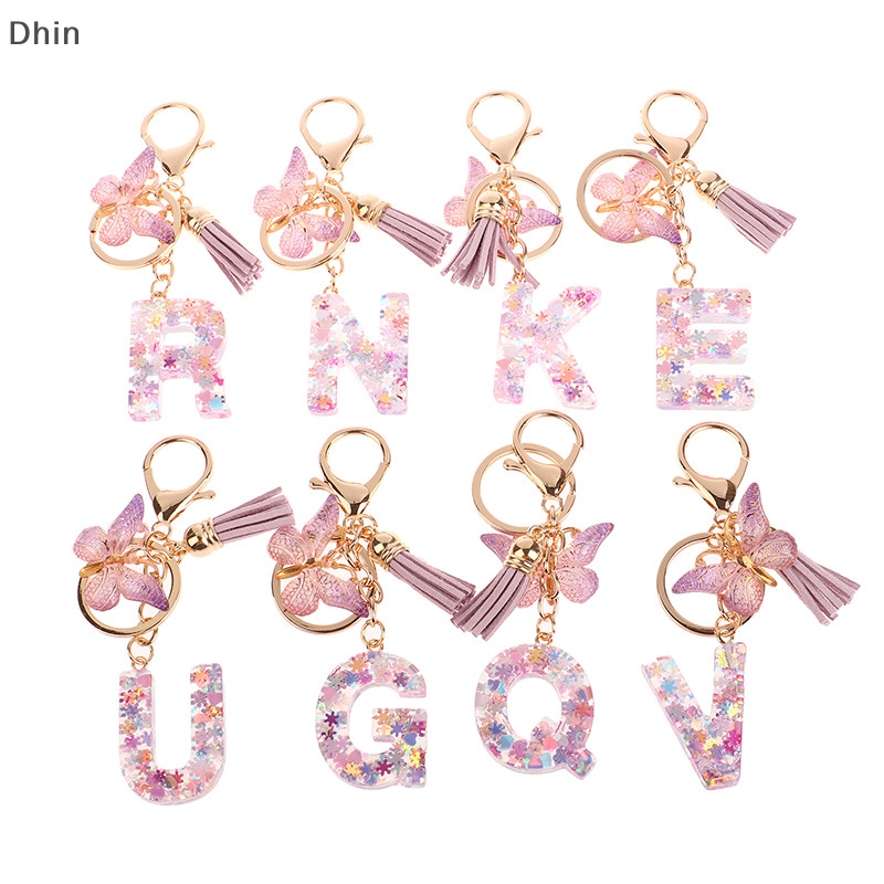 [Dhin] A-Z Dreamy Sequin Letters Keychain For Women sel Butterfly ...