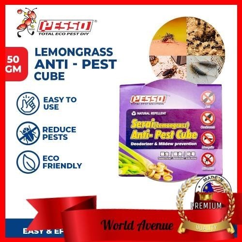 Pesso Serai (Lemongrass) Anti-Pest Cube 50gm Kiub Menghalau Serangga ...
