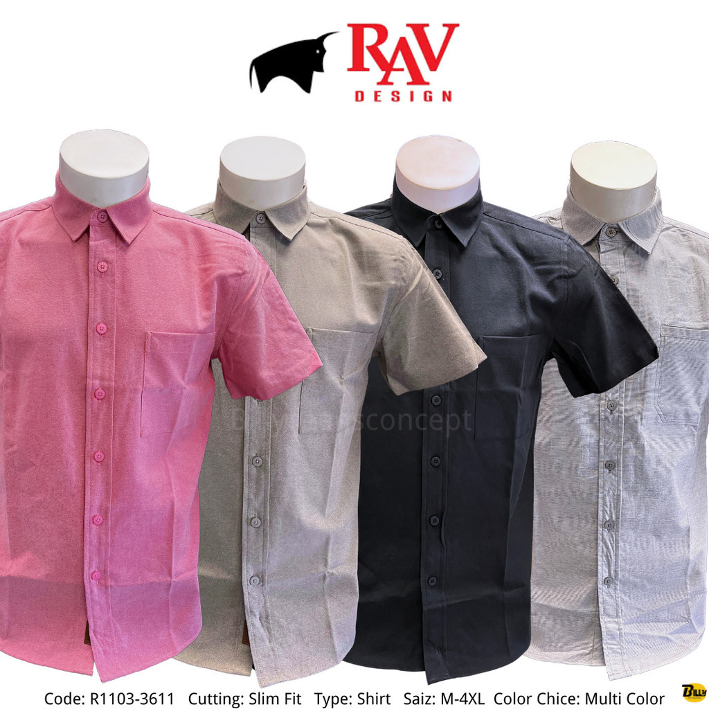 [ BIG SIZE ] RAV DESIGN Brand Men’s Comfort Casual Slim Fit Plain Color ...
