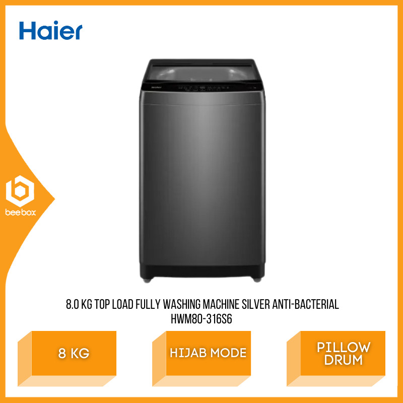 Haier Top Load Fully Washing Machine 8kg Washer Anti-Bacterial HWM80 ...