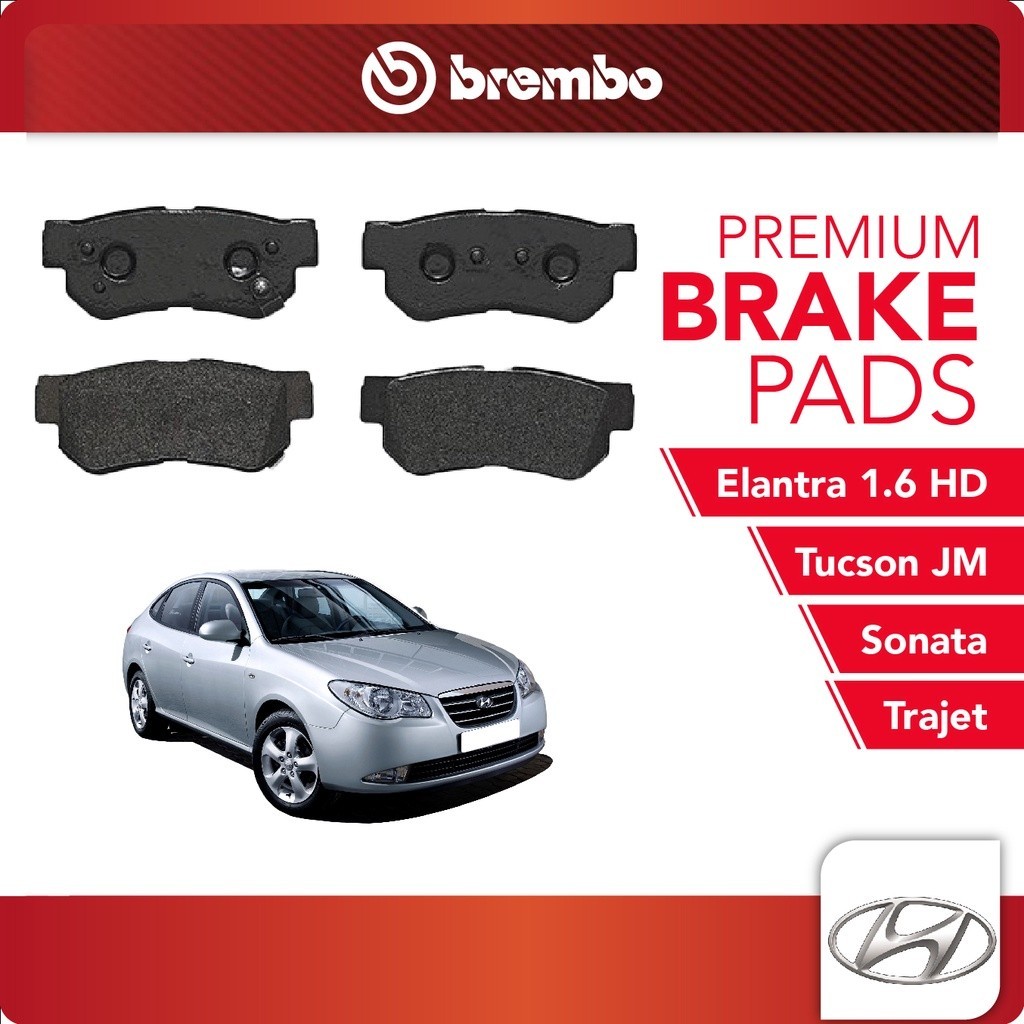 BREMBO Rear Brake pads (1 set) For Hyundai Elantra 1.6 HD'2006, Sonata NF, Tucson'07 JM, Trajet ...