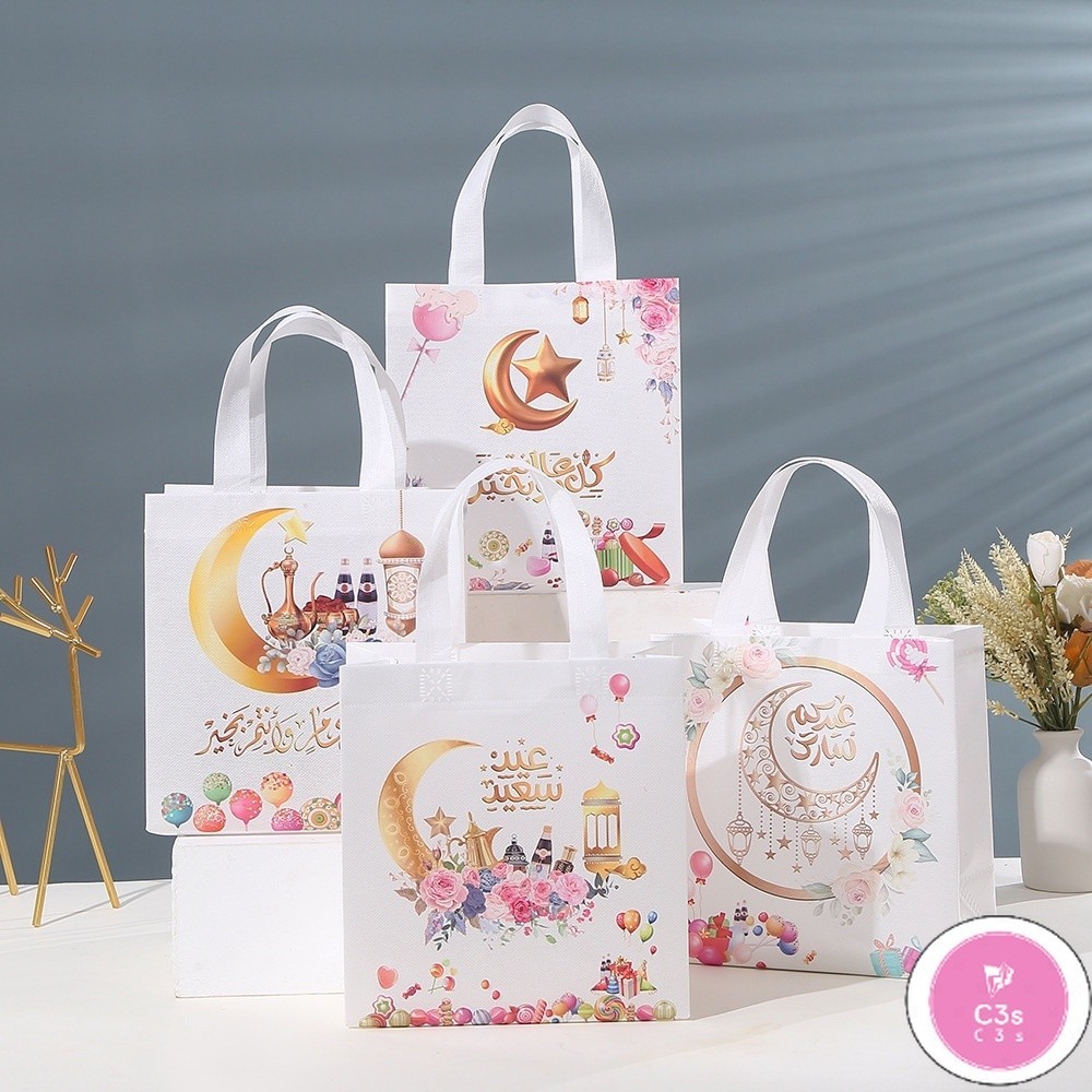 C3S Hari Raya New Eid Mubarak Non-woven Fabric Tote Bag Candy Cake ...