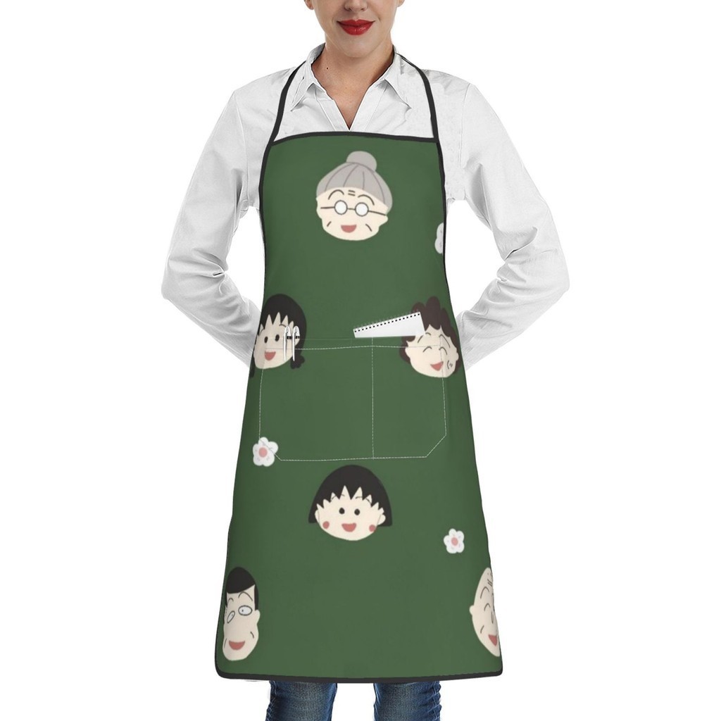 Chibi Maruko-chan Waterproof Kitchen Apron Cooking Restaurant Apron for ...