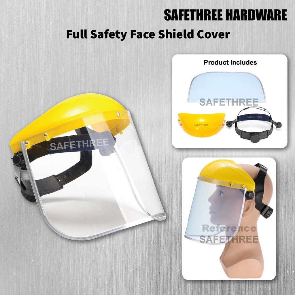 Aluminium Clear Visor Safety Face Shield Helmet with Adjustable ...