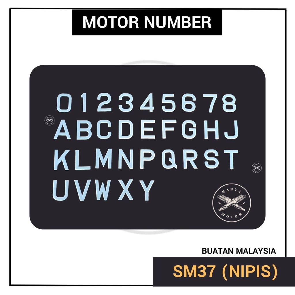 JPJ APPROVED SM37 NIPIS Motor Number Plate 1 piece / keping - Nombor Motor Nombor Plate ...