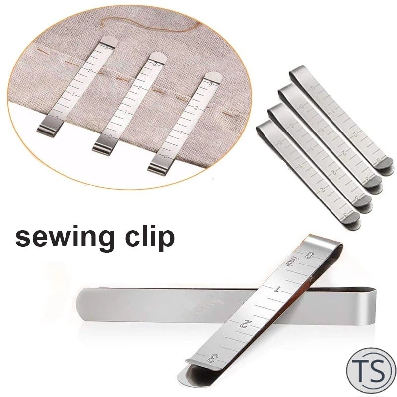TS Metal Sewing Crimping Clip /Stainless Steel Hemming Clips Ruler /DIY ...