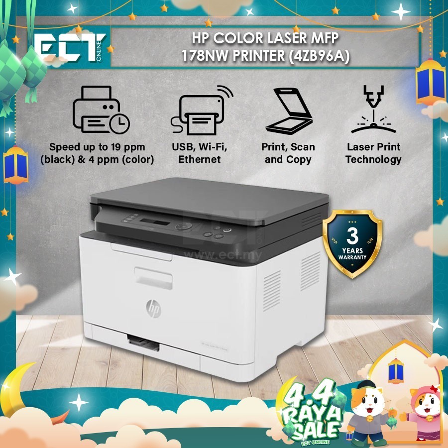 HP Color Laser MFP 178NW Printer (4ZB96A) | Shopee Malaysia
