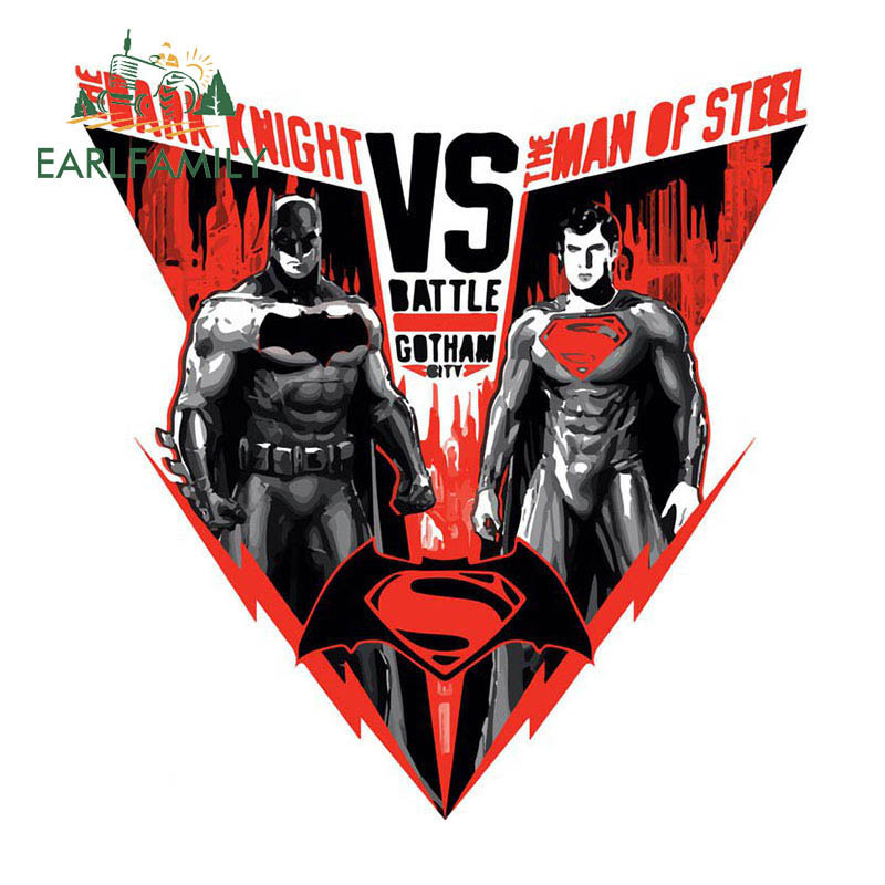 EARLFAMILY 13cm Batman and Superman Car Sticker Rearview Mirror ...