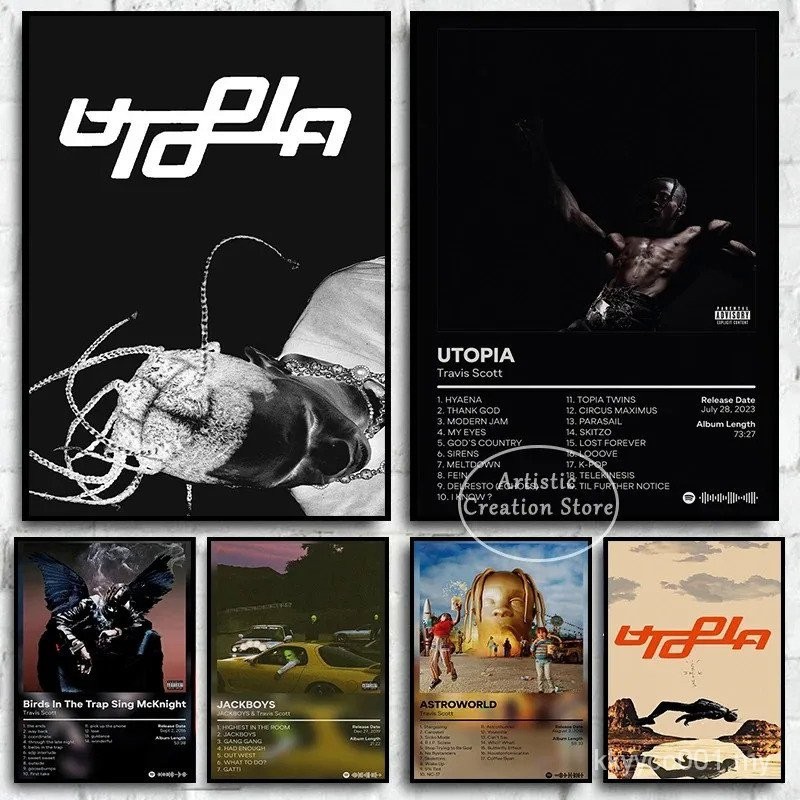 Utopia Album Cover Poster Hip Hop Singer Star Travis Scott Prints ...