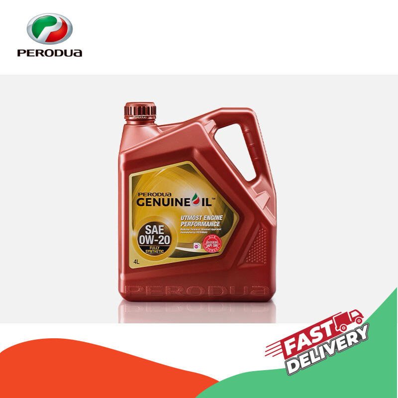 70011009 Perodua SAE 0W20 Synthetic Fully Engine Oil Red 4L For Perodua ...