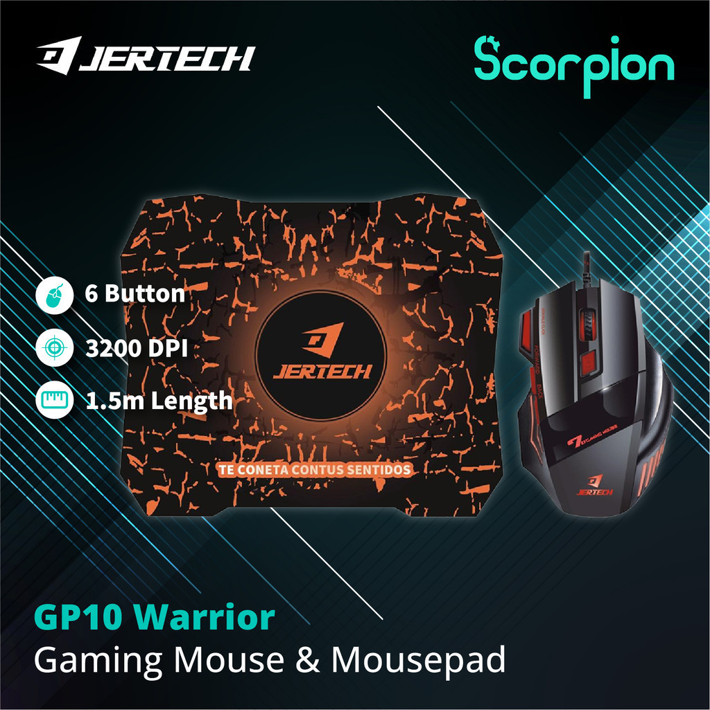 Jertech GP10 Warrior Gaming Mouse & Mousepad | Shopee Malaysia