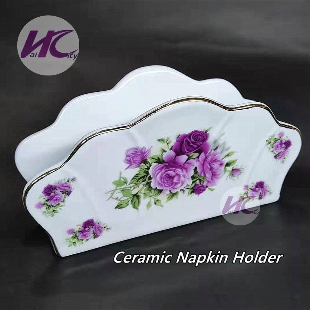(HC) Bunga Vantage Napkin Holder Tissue Ceramic Rack Cutlery Vantage ...