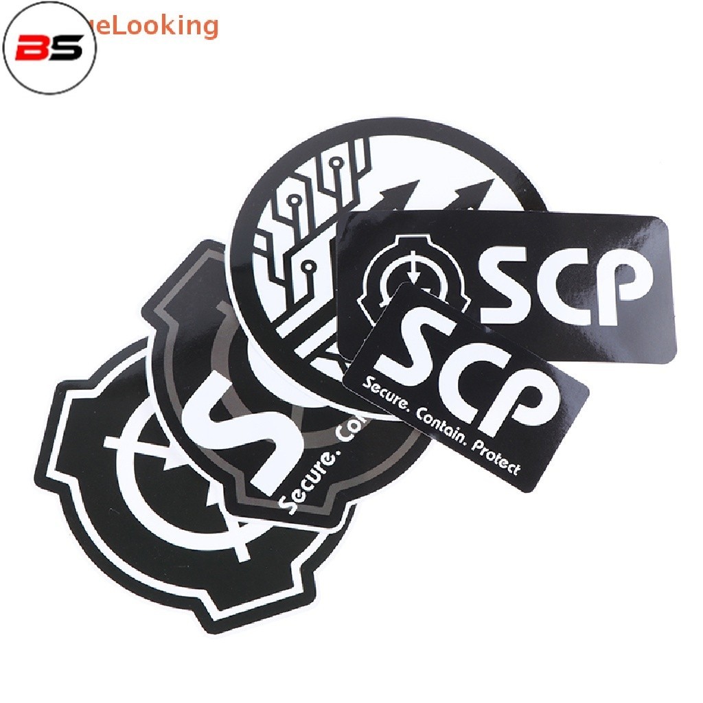 BS 5Pcs SCP Foundation Vinyl Waterproof Sticker for Laptop Guitar ...