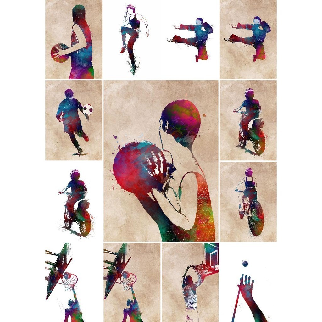 Koleksi Kegemaran Bola Keranjang - Poster Tema Sukan Cetakan untuk ...