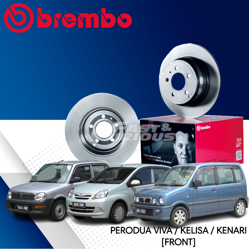 ORIGINAL BREMBO PERODUA VIVA , KENARI , KELISA DISC BRAKE ROTOR & BRAKE ...