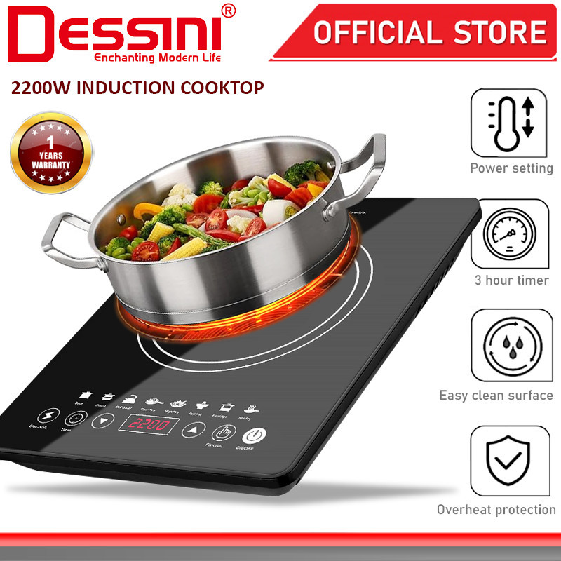 DESSINI ITALY Electromagnetic Induction Hob Cooker Touch Control ...