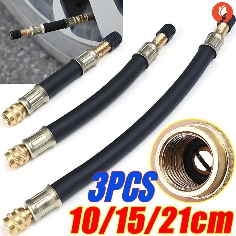 10/15/21cm Universal Tyre Valve Inflatable Rubber Hose - Auto Motorcycle Bike Portable Car ...