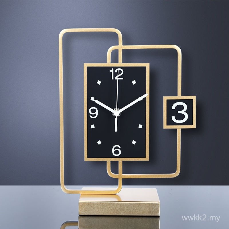 Light Luxury Desktop Clock Living Room Decoration Home Fashion Desktop ...
