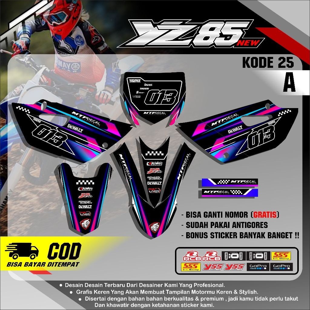 Sticker Striping Decal Sticker Semi Full Trim Variations Yamaha YZ 85 ...