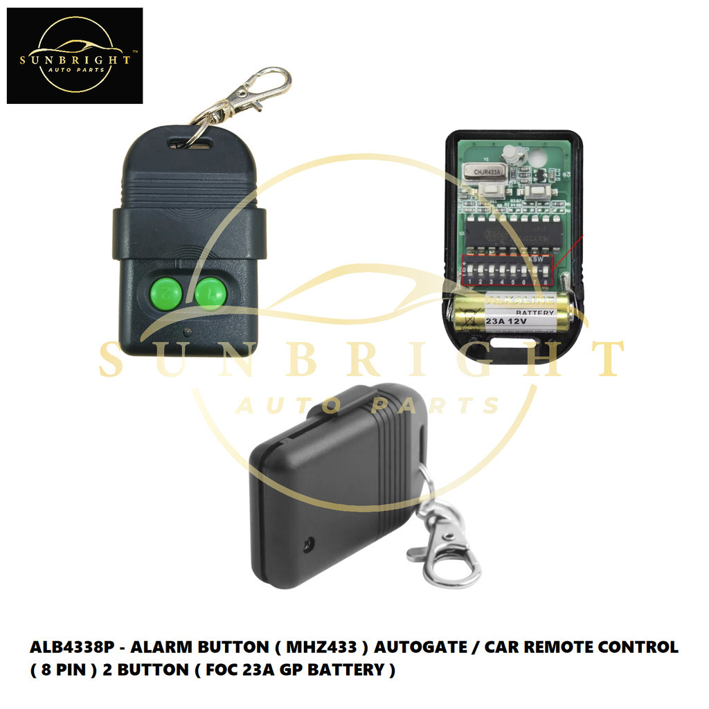 ALARM BUTTON ( MHZ433 ) AUTOGATE / CAR REMOTE CONTROL ( 8 PIN ) 2 ...