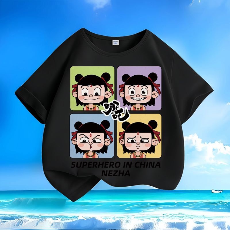 nezha tshirt for kids nazha t shirts | Shopee Malaysia