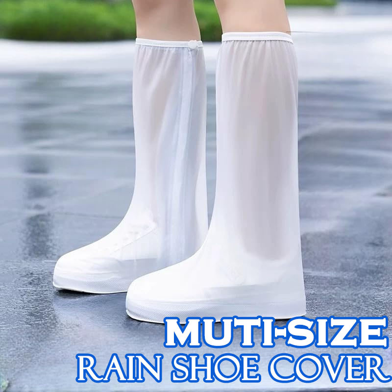 Waterproof Rain Shoe Cover Reusable Zipper PVC High-tube Outdoor Rain ...