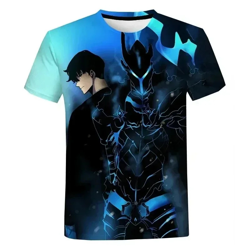 Korea Solo Leveling Anime Comics Print role hobby clothing Short Sleeve ...