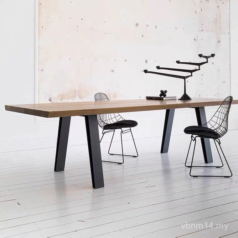 American loft Desk Solid Wood Conference Table Long Table Minimalist ...