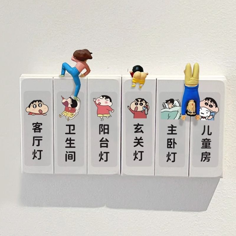 Creative Crayon Shin-Chan Light Switch Logo Sticker Household Socket ...
