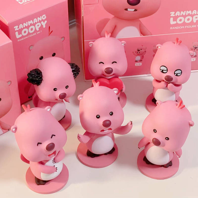 Loopy Ruby Blind Box Doll Cute Pink Little Beaver Decoration Hand-Made ...