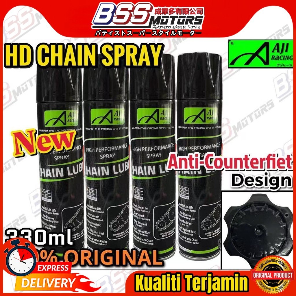 AJI Racing Heavy Duty Spray Chain Lube 330ml 1 bottle for O-RING, X ...
