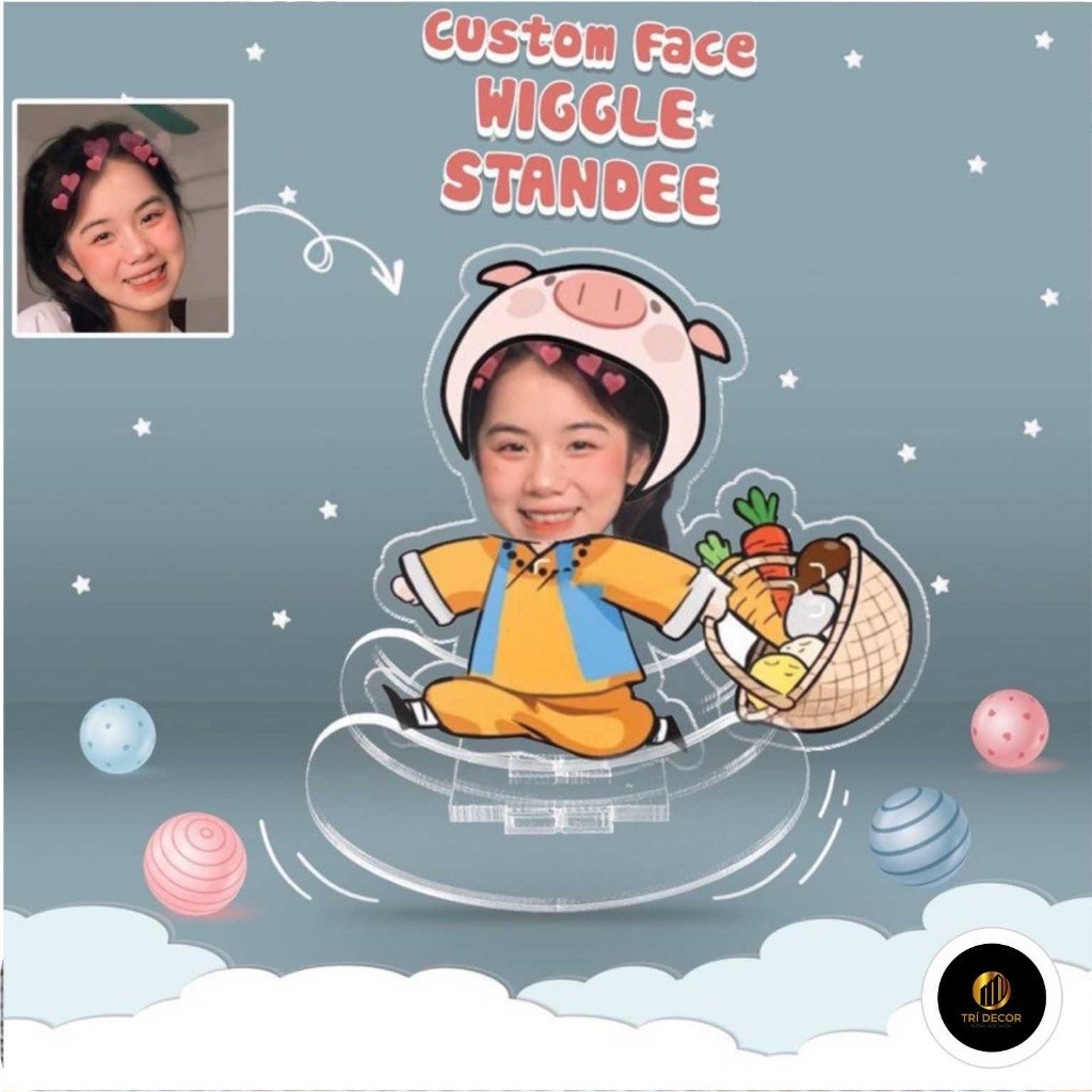 Cute swaying chibi collage standee, chibi collage model, cute clear ...