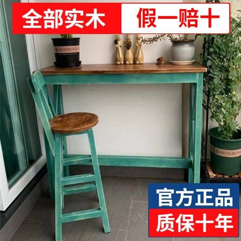 Solid Wood Bar Counter Made of Old, Vintage Family Dining Table, Bar ...