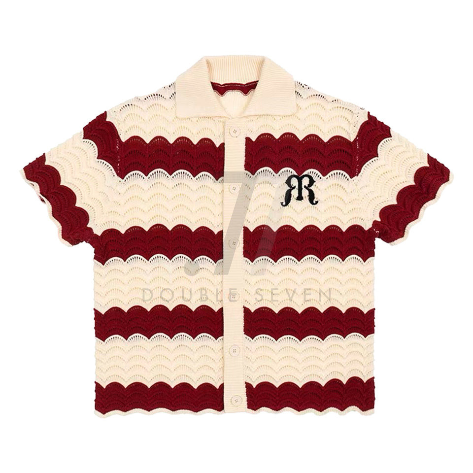 Empty Reference Wave Crochet Collar Shirt | Shopee Malaysia