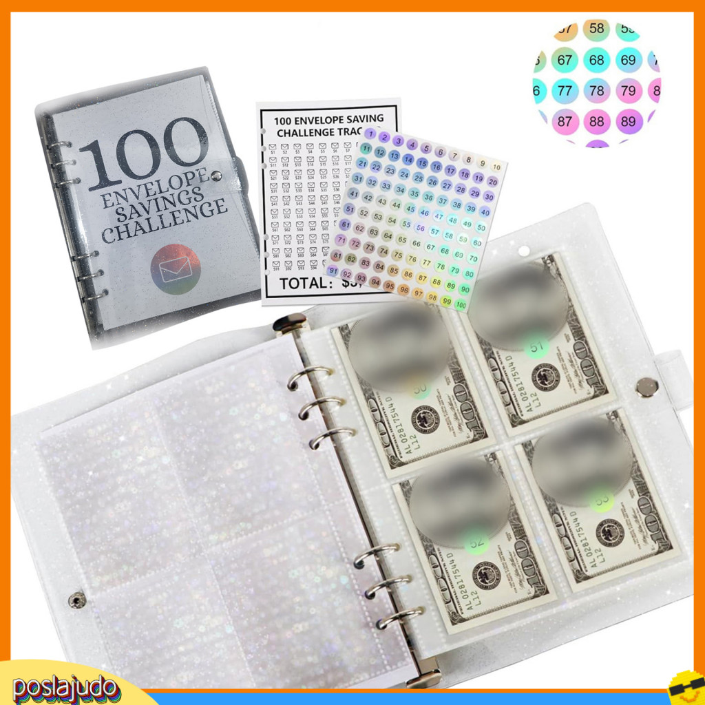 [poslajudo] Savings Tracker Binder Money Saving Challenge Binder 100 ...