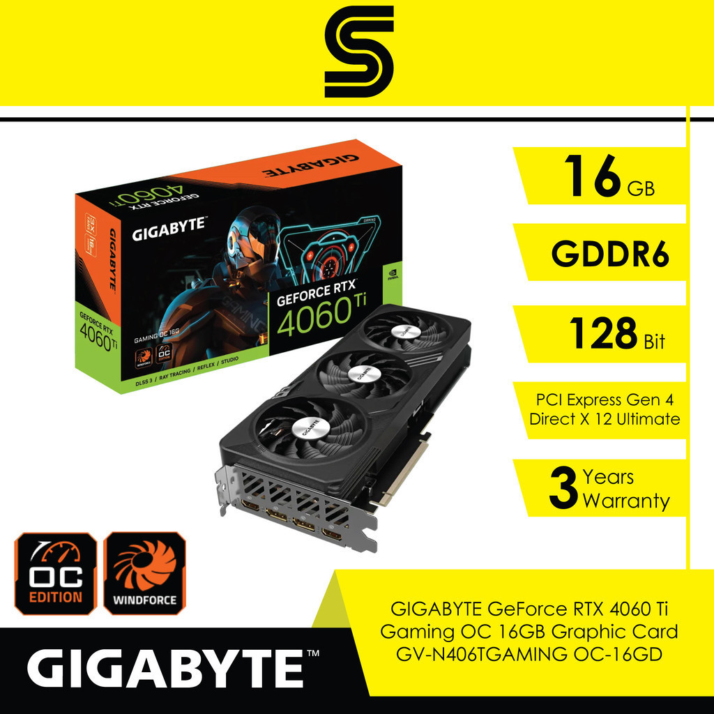 GIGABYTE GeForce RTX 4060 Ti Gaming OC 16GB Graphic Card - GV ...