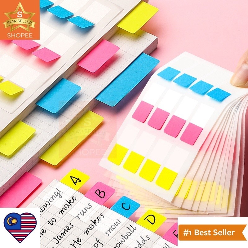 (MW)30/60/120 Sheets Sticky Index Label Note Paper Stickers ...