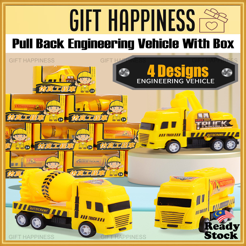 Pull Back Construction Vehicle with Box – Fun Vehicle Toy for Kids ...