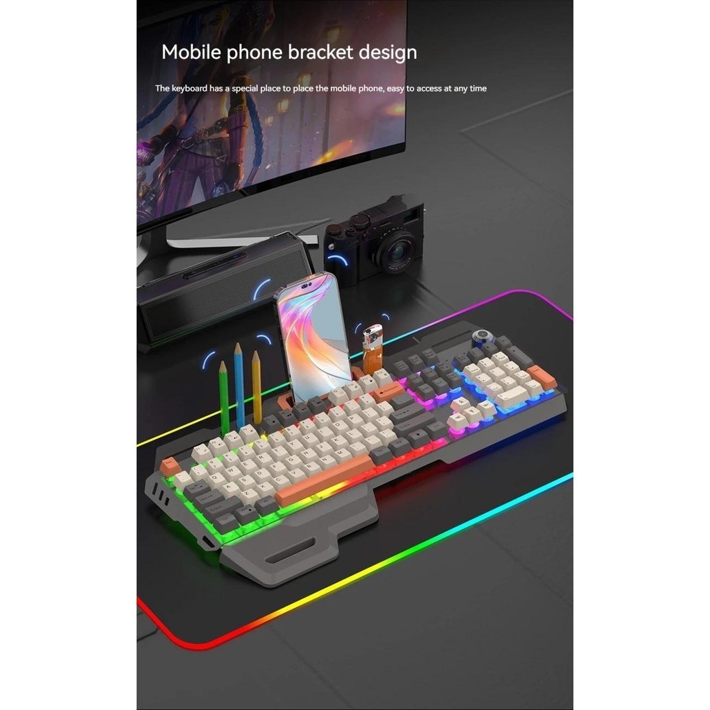 Xuan Silver Fox K90 Mechanical Touch Metal Keyboard And Mouse Set 104 ...